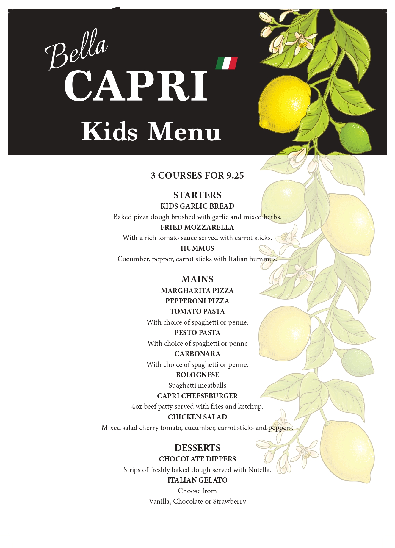 Our Menu